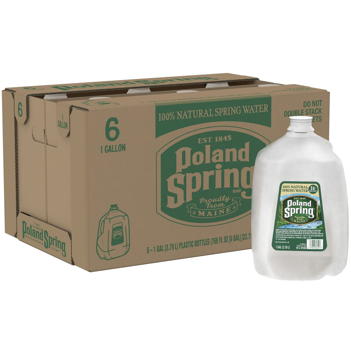 POLAND SPRING 100% NATURAL SPRING WATER 1 GALLON BOTTLE 6 PACK – RPS ...